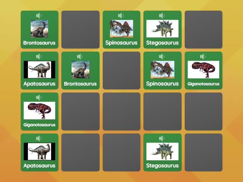Matching Dinosaur Game - Matching pairs