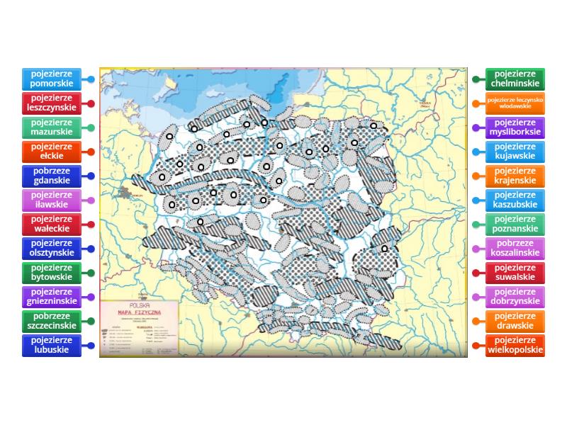 mapa polska pojezierze - Labelled diagram