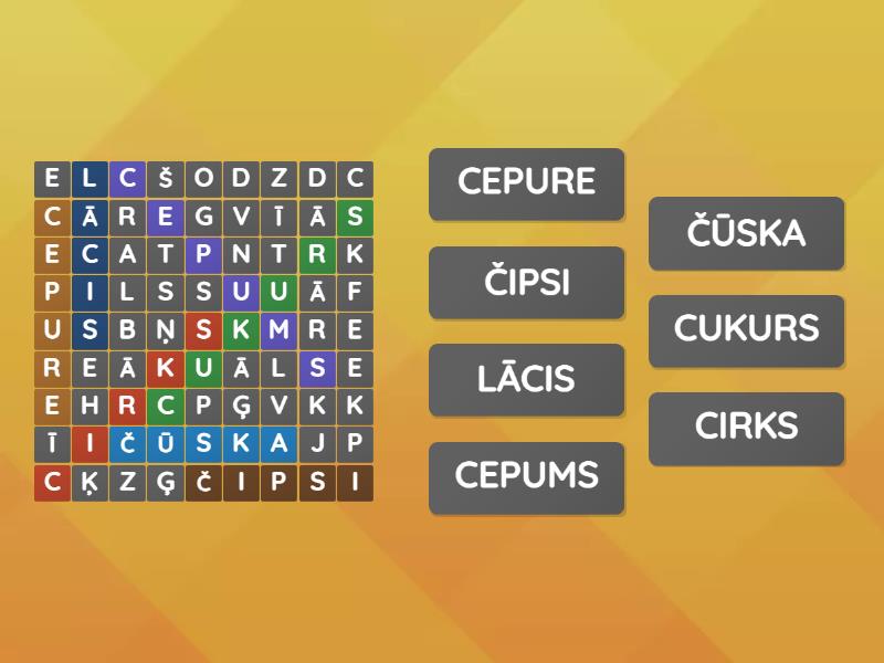 C, Č - Wordsearch
