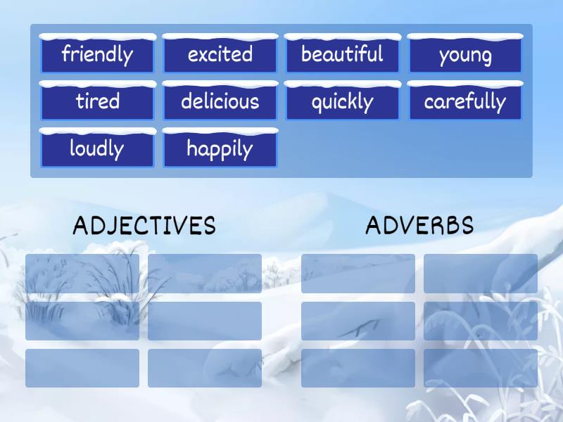 Adjective and Adverb Words - Group sort