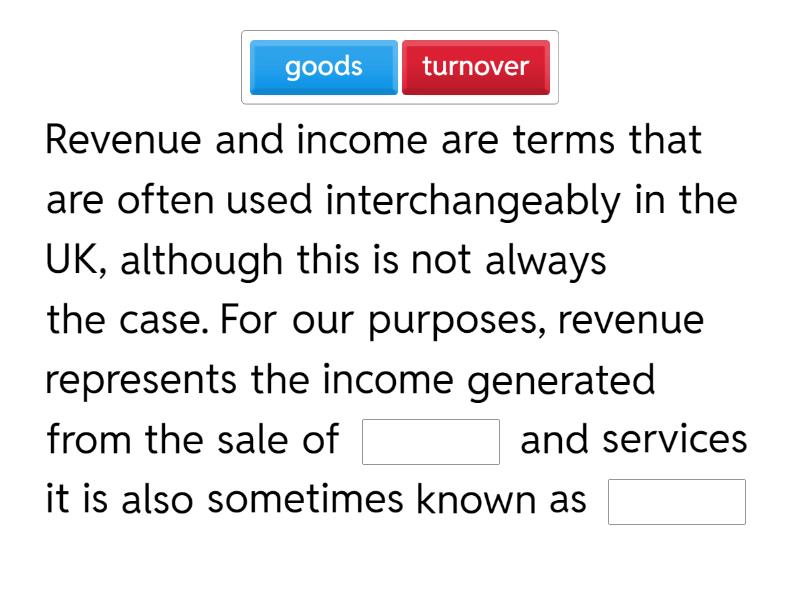 Income Statement - Complete the sentence