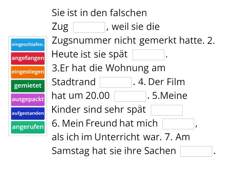 Schritte international neu A2.1 - Complete the sentence