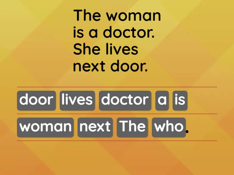 EC I2 10A Combining sentences with defining relative clauses - - Unjumble