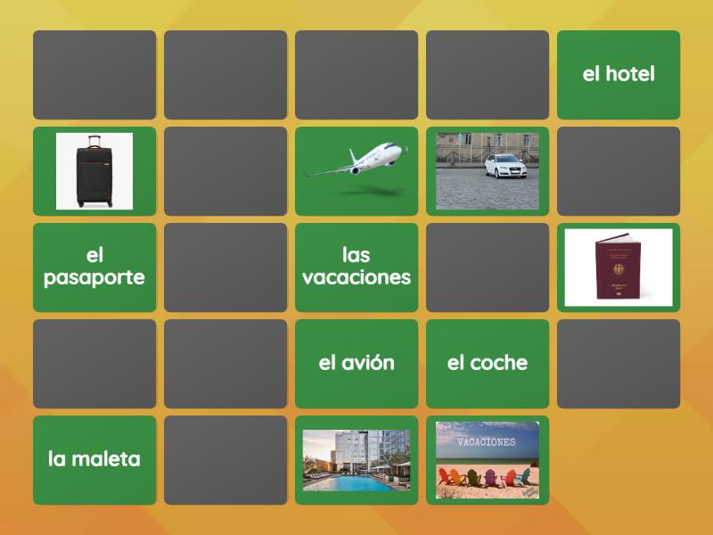 Vocabulario de vacaciones - Matching pairs