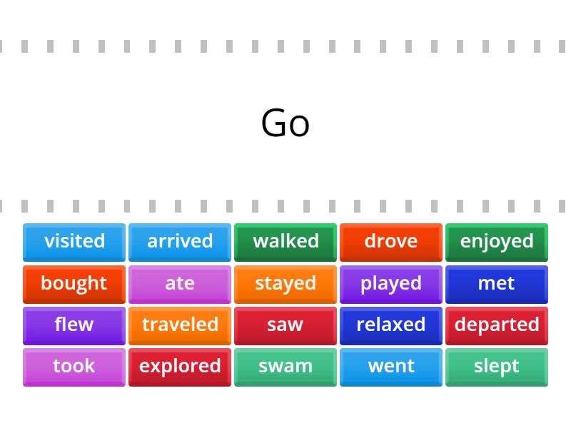 Past Simple Verbs Travel - Find the match