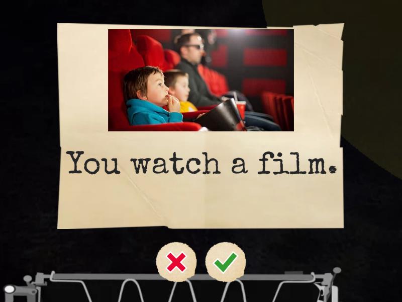 I watch a film. - Flash cards