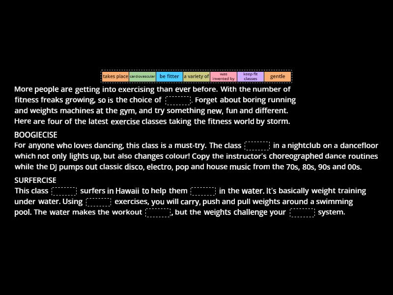 Sport: Now trending in health and fitness - Missing word