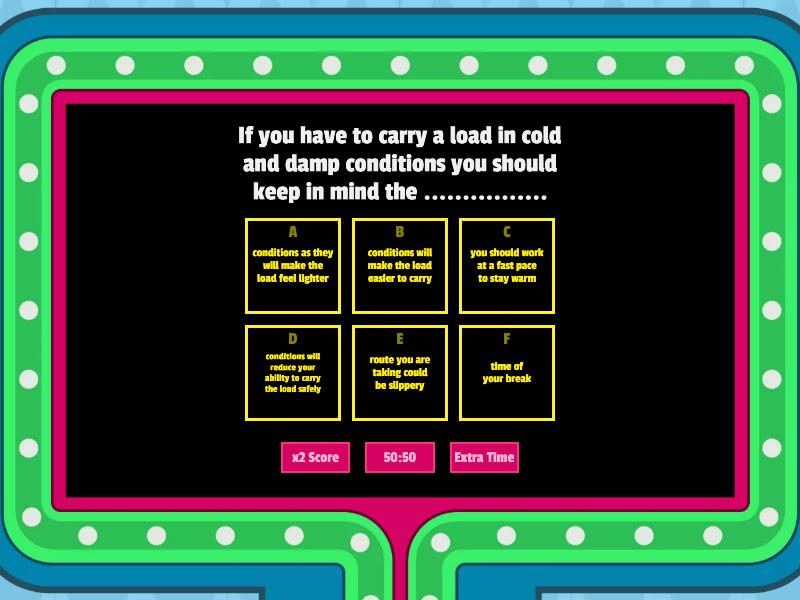 Stretching and challenging - Game Show - fill in the missing word or ...