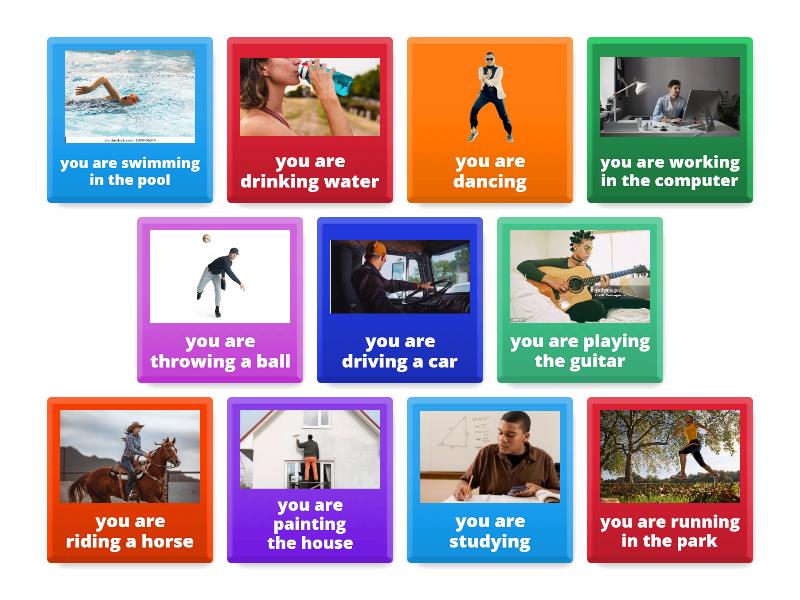 present continuous - Flip tiles