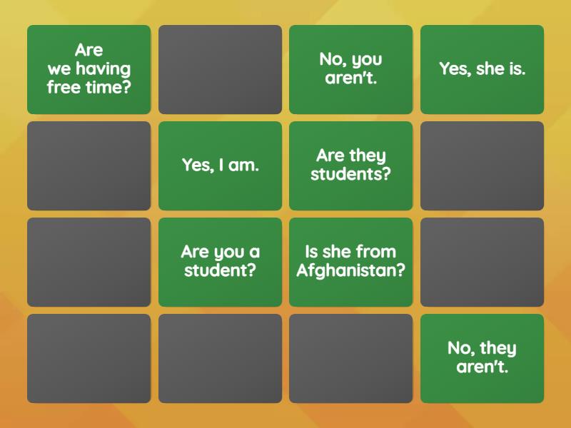 Matching: Questions and Answers. - Matching pairs