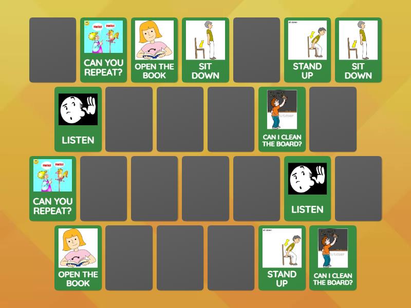 Classroom Language - Matching pairs