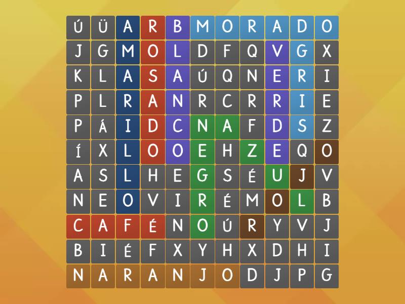 Sopa de letras de colores - Wordsearch