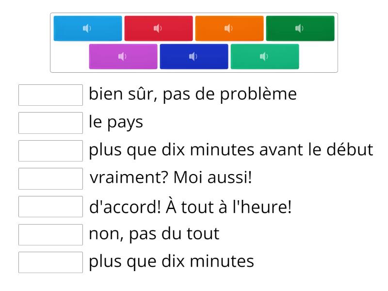 Listening / Matching exercise #18 - Match up