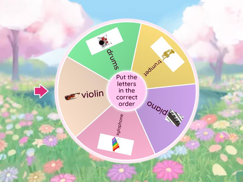Musical instruments - Spin the wheel