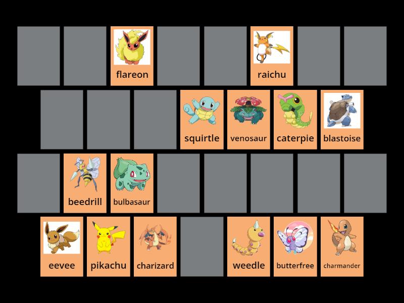 Pokemon Evolution - Matching pairs