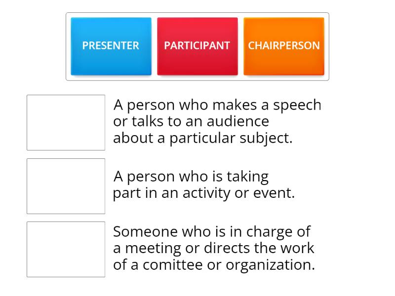 Meetings - Roles - Match up