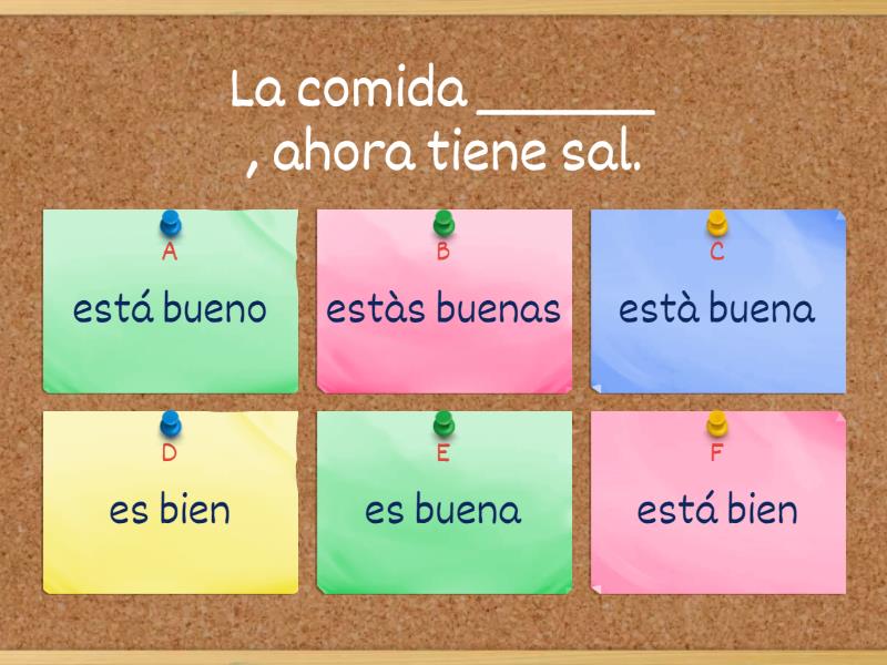 A1 Módulo 3 Ser y Estar + bueno/a, bien, malo/a y mal - Quiz
