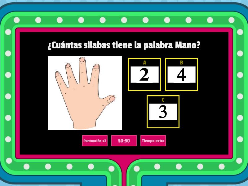 Conteo de silabas - Gameshow quiz