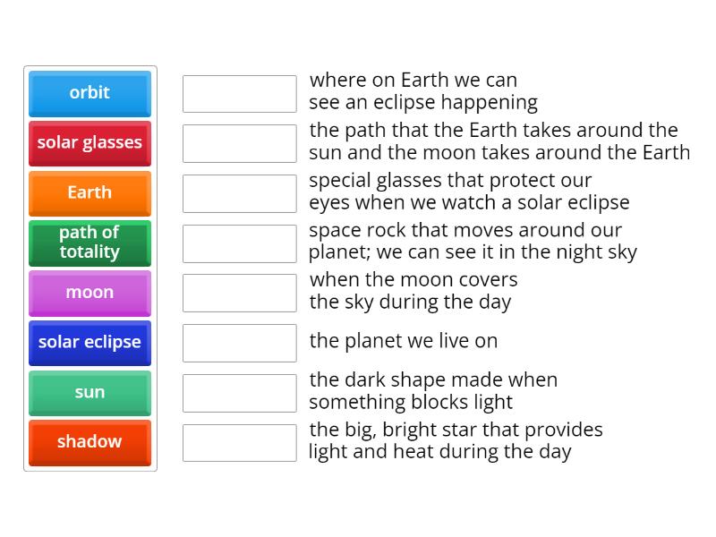 Eclipse Vocabulary - Match up