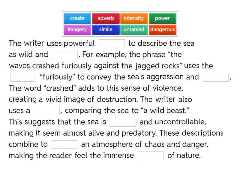 p1q2 ex-1 sea - Complete the sentence