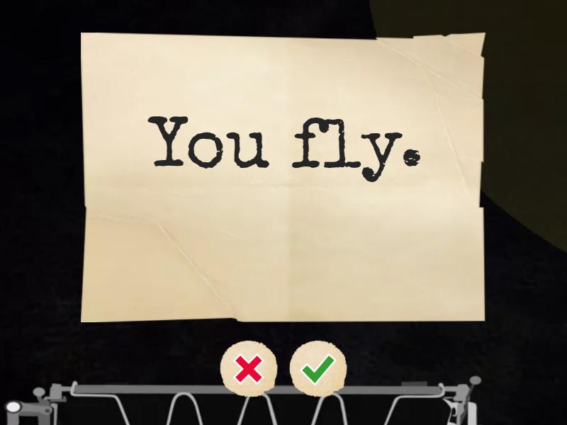 I fly. - Flash cards