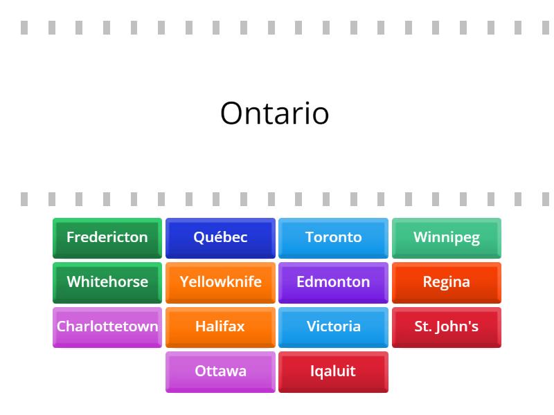 Provinces et capitales du Canada - Find the match