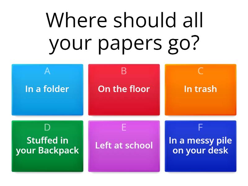 Organizing - Quiz