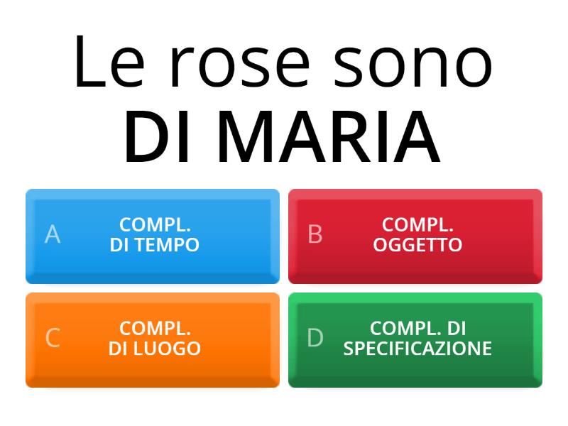 COMPLEMENTI - - Quiz