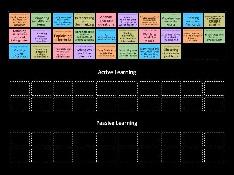 Active Versus Passive Learning - Group sort