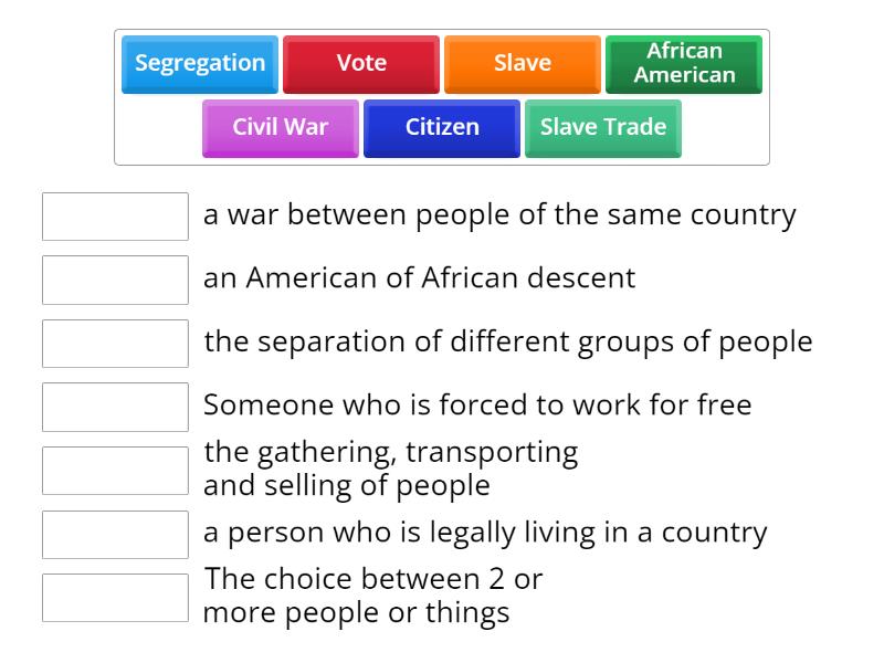 Black history month - Match up
