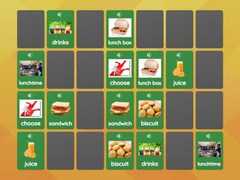 Lunchtime FF1 Unit9 matching cards - Parejas