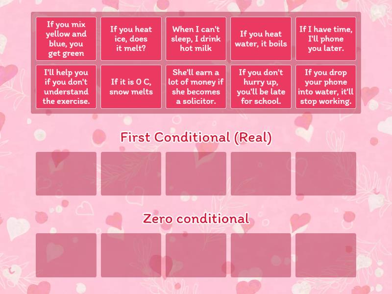 Zero, First Conditional - Group sort