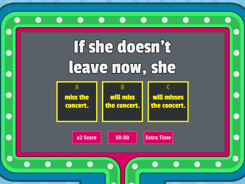 Zero and First Conditional - Gameshow quiz