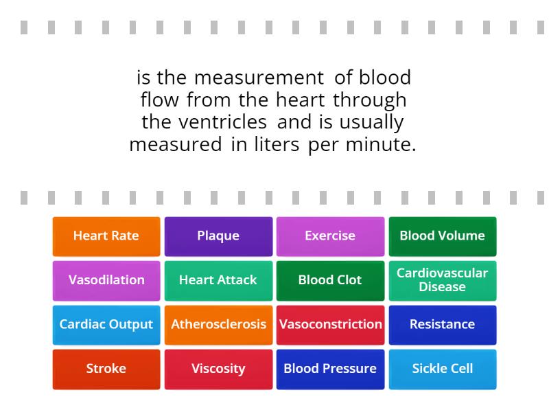 MNSH Factors Affecting Blood Flow - Find the match