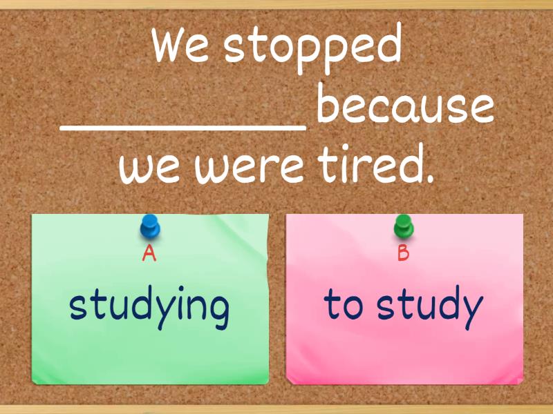 A2+/B1 | Stop to x Stop +ing - Quiz