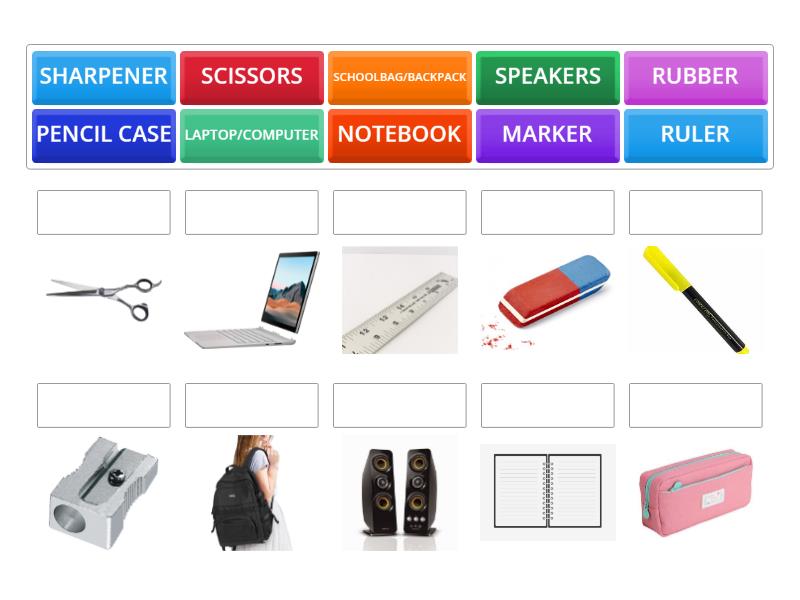 SCHOOL ITEMS - Une las parejas