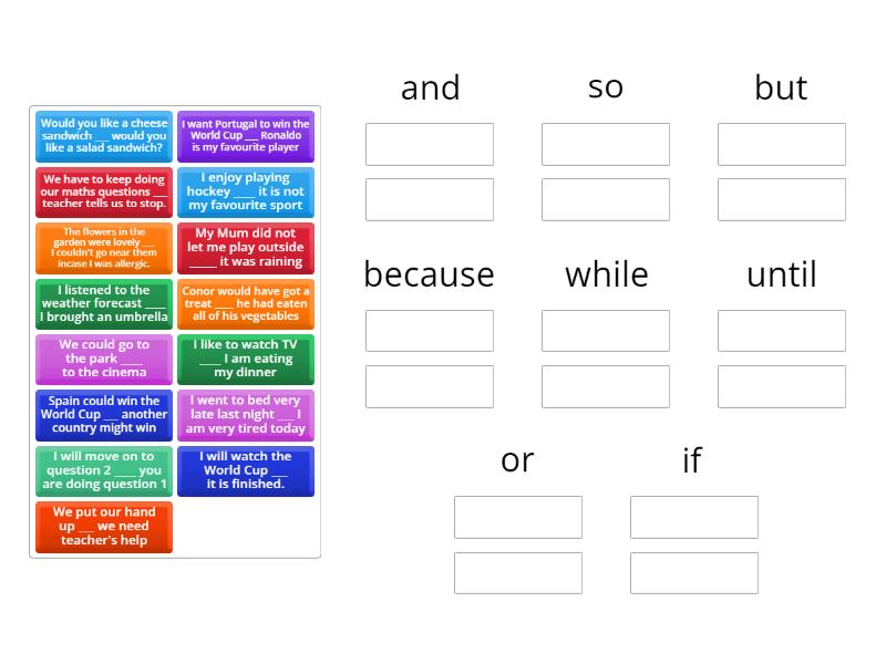 Conjunctions - Group sort