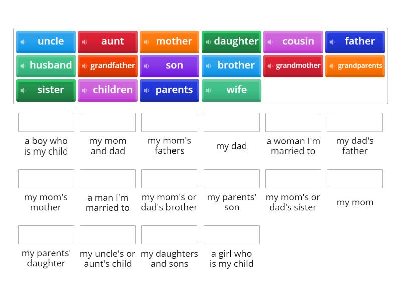level 3 Family members - Match up
