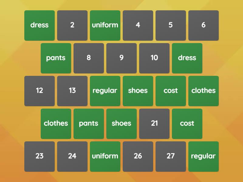 A Uniform or Regular Clothes - Matching pairs