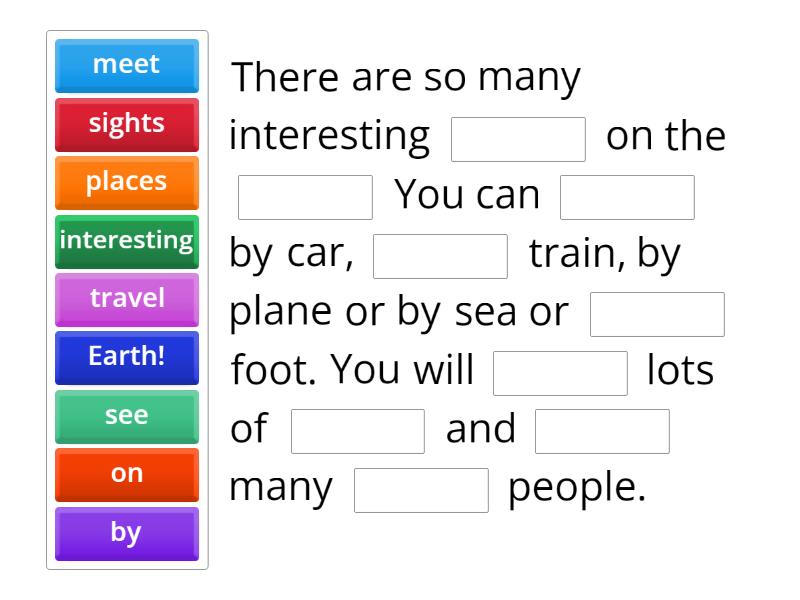 Travelling Complete The Sentence
