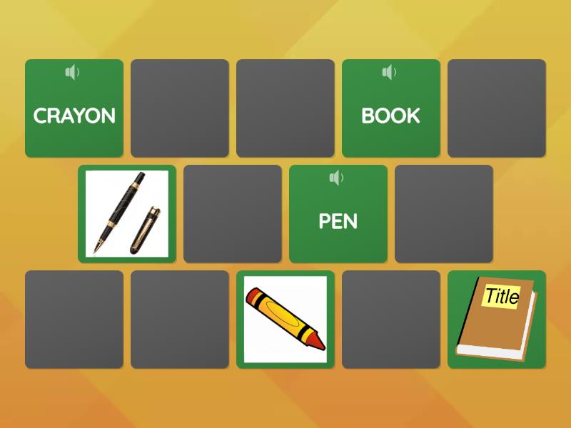 School objects - Matching pairs