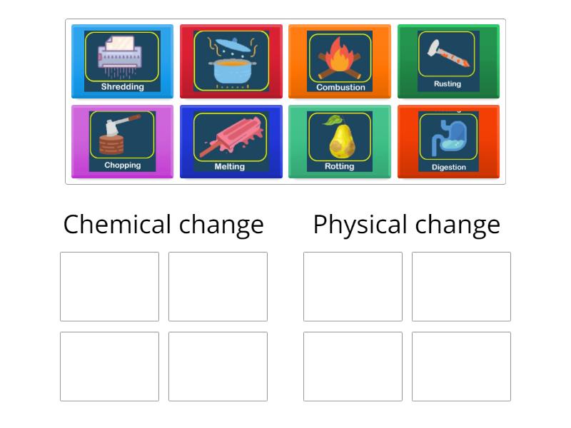 Physical and chemical changes - Group sort