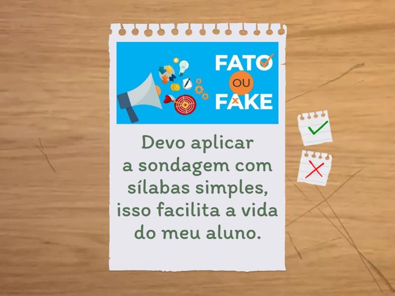 FATO OU FAKE? - Flash cards