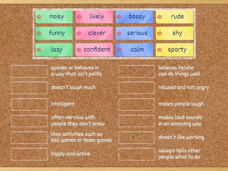 Descriptive Adjectives - Match up