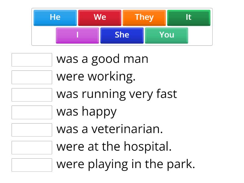 GE A1.3 Unit 10 Identifying Was were - Match up