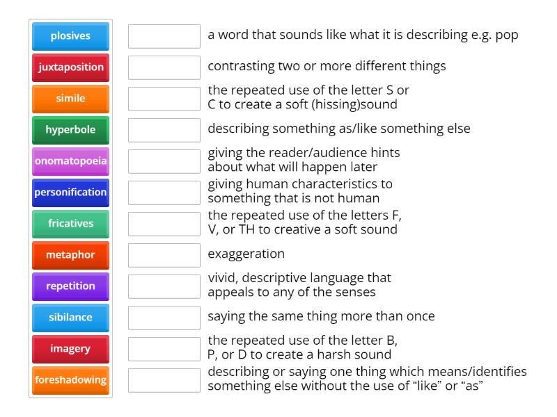 Terminology - Match up