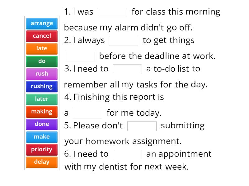 Time Management - Complete the sentence