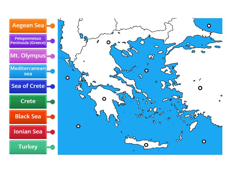 Map of Greece - Labelled diagram
