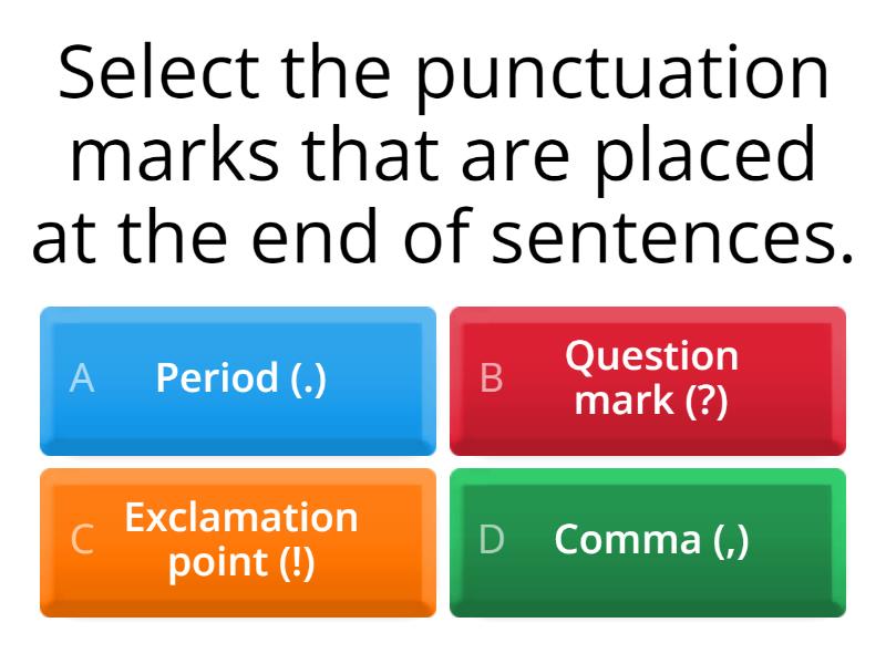 Punctuation Marks - Quiz