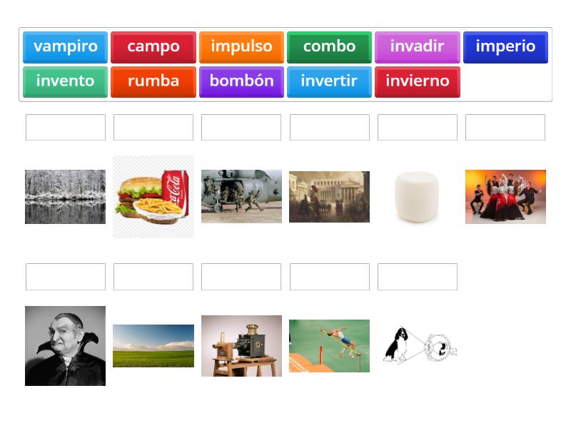 Palabras con nv, mb, mp - Une las parejas